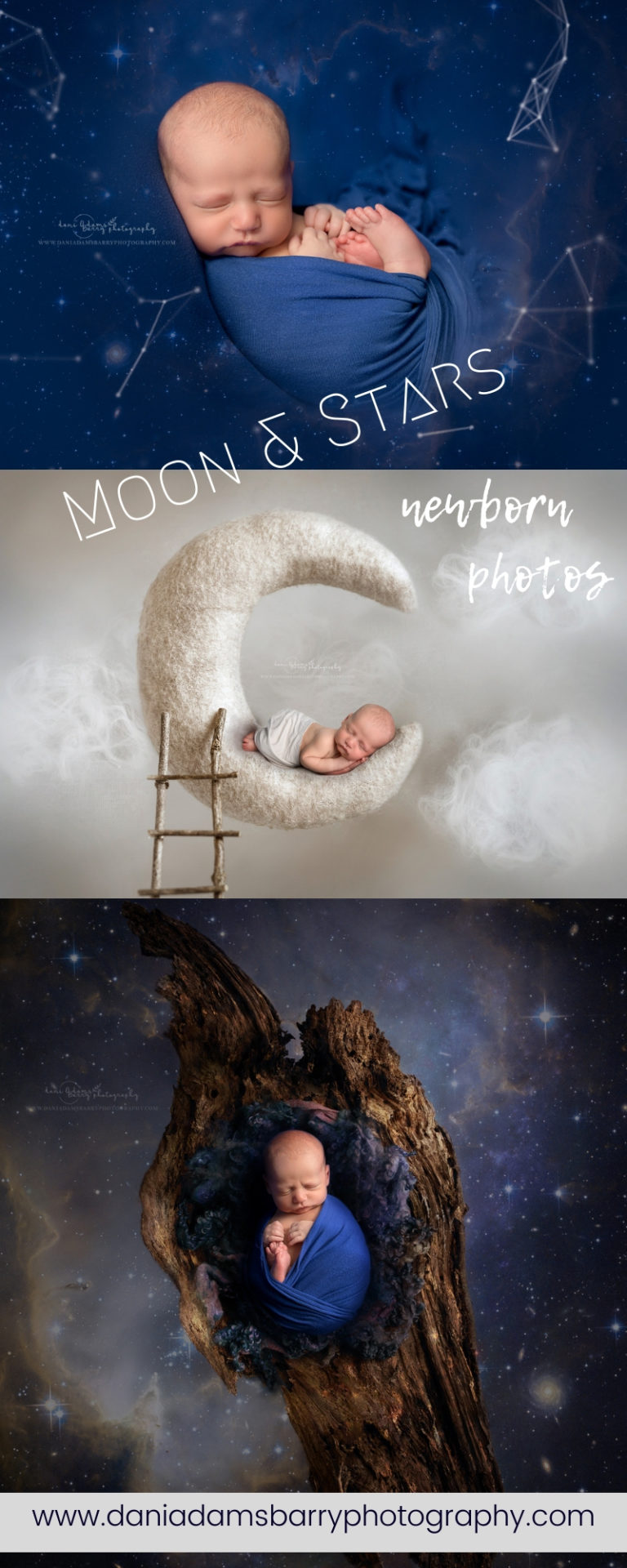 Moon and Star Newborn Photos - Newborn Photography Dallas TX