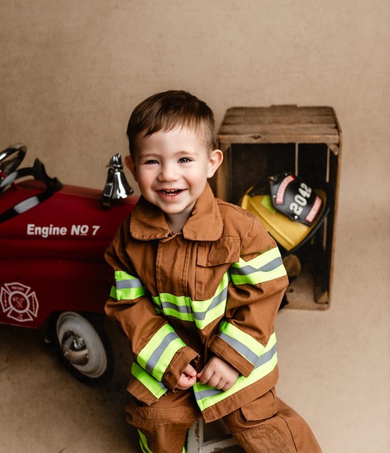 Firefighter Milestone Baby Photoshoot - Dani Adams-Barry Photography