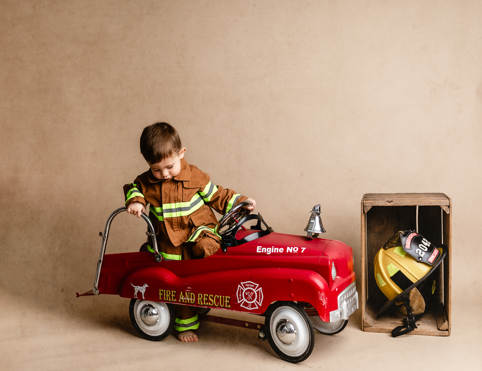 Firefighter Milestone Baby Photoshoot - Dani Adams-Barry Photography