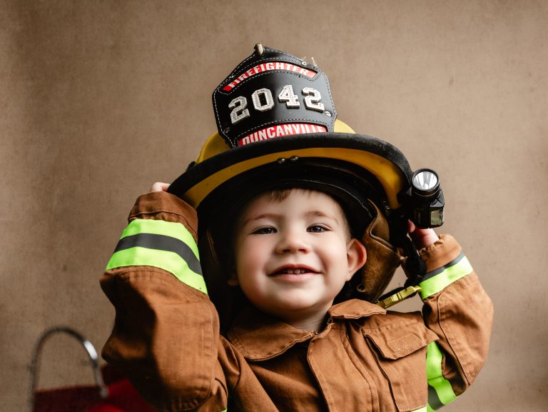Firefighter Milestone Baby Photoshoot - Dani Adams-Barry Photography